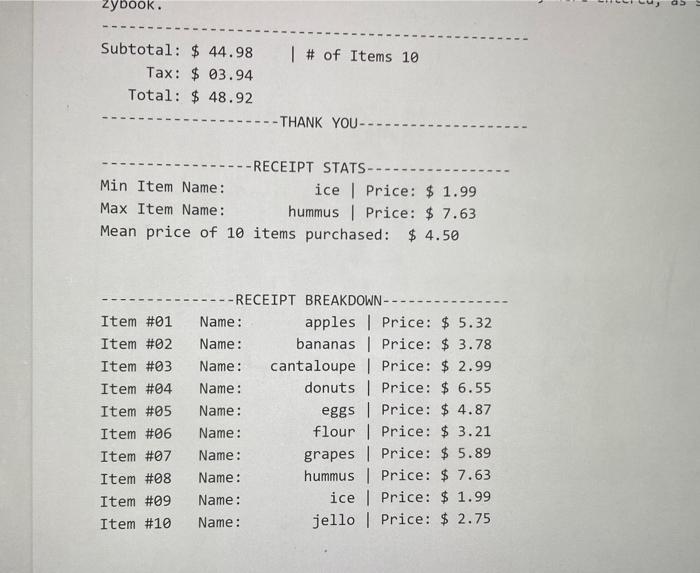 Solved Use the code provided in the class ReceiptMaker and | Chegg.com