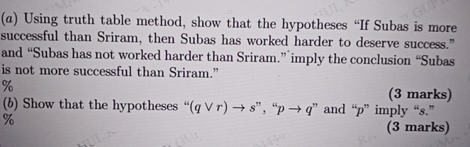 Solved (a) ﻿Using truth table method, show that the | Chegg.com