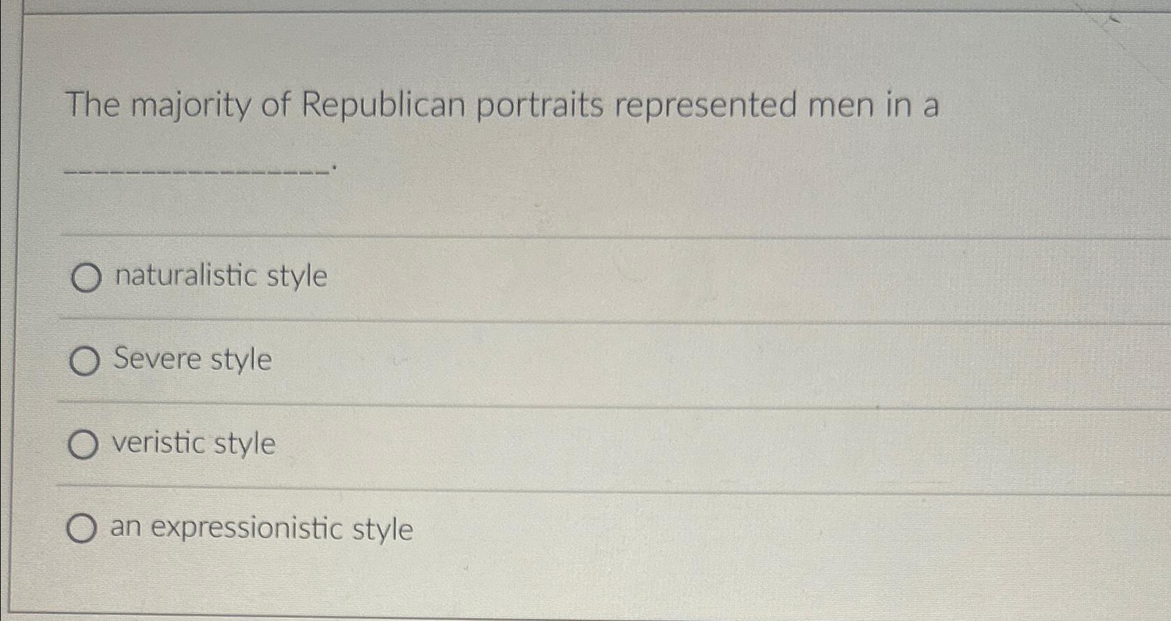 The majority of Republican portraits represented men | Chegg.com