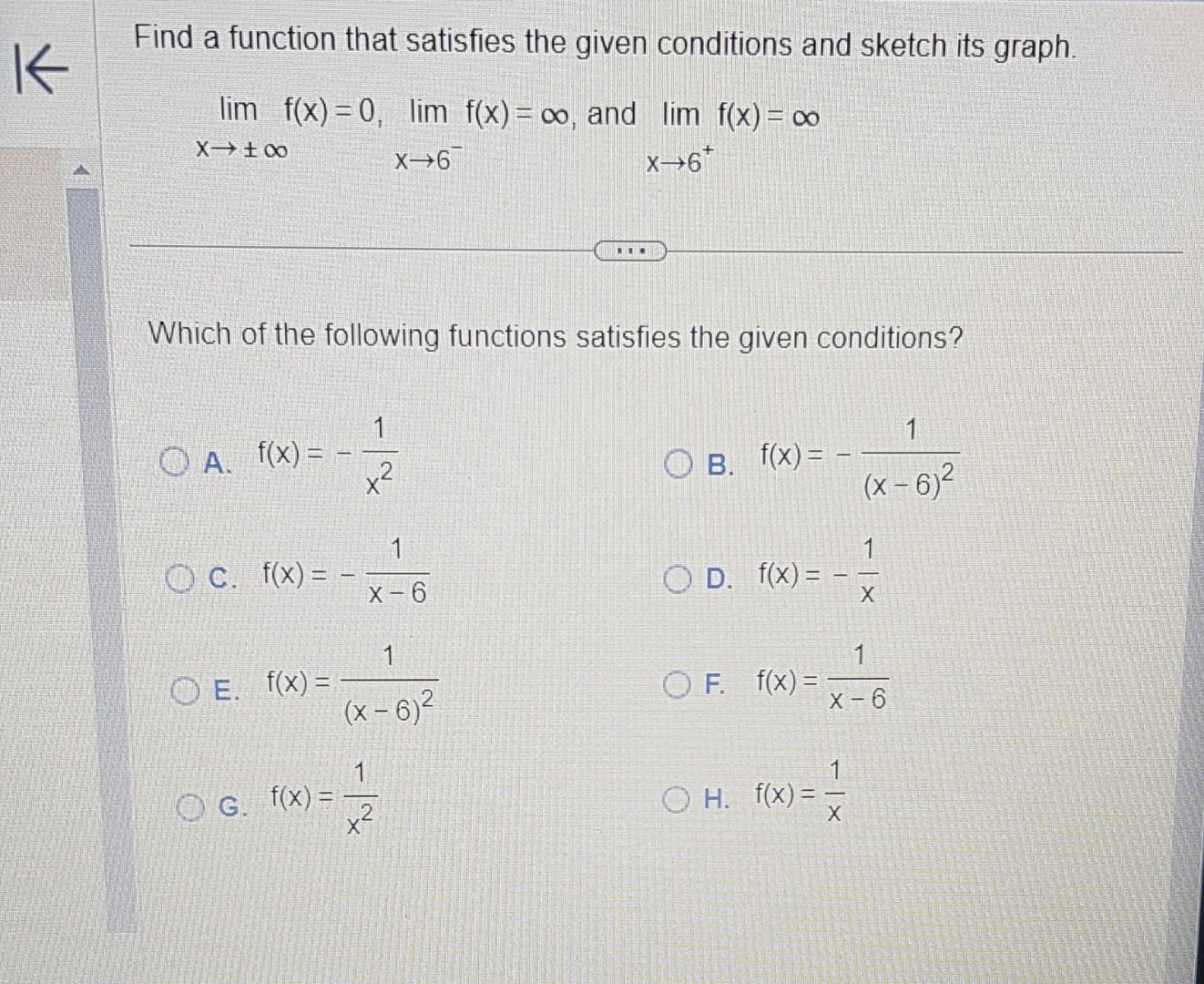 Solved Find a function that satisfies the given conditions | Chegg.com
