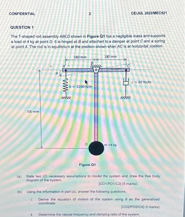Solved The T-shaped rod assembly ABCD shown in Figure Q1 has | Chegg.com