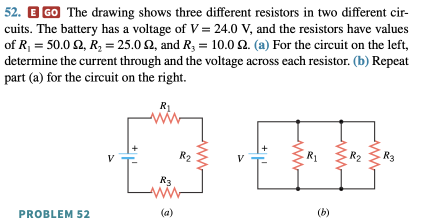 Solved E GO The drawing shows three different resistors in | Chegg.com