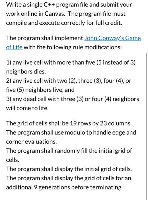 Solved Write a single C++ program file and submit your work | Chegg.com