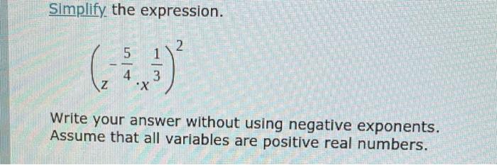 Solved Simplify the expression. (1) Write your answer | Chegg.com