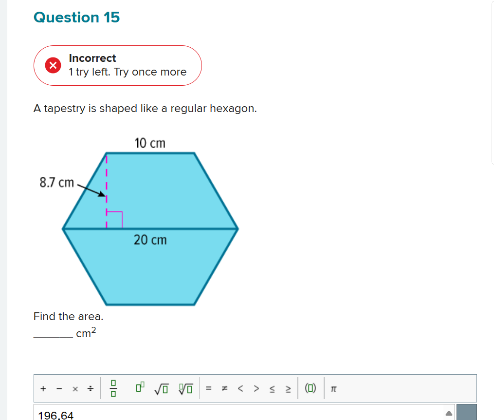 Solved Question 15Incorrect1 ﻿try left. Try once moreA | Chegg.com