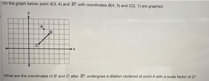 Solved On the graph below, point A(3, 4) and BC with | Chegg.com