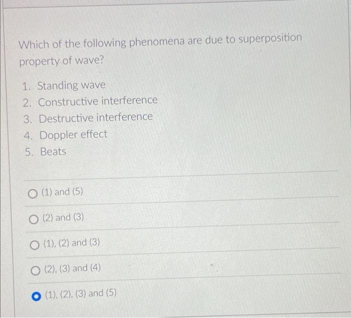 Solved Which of the following phenomena are due to | Chegg.com