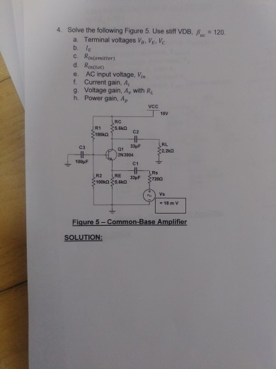 Solved 4. Solve the following Figure 5. Use stiff VDB, Poc - | Chegg.com