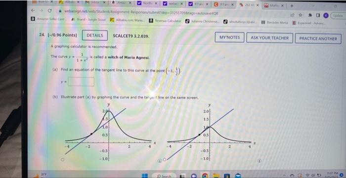 Solved The curve y=1+x21 ili calied a writch of Maria | Chegg.com