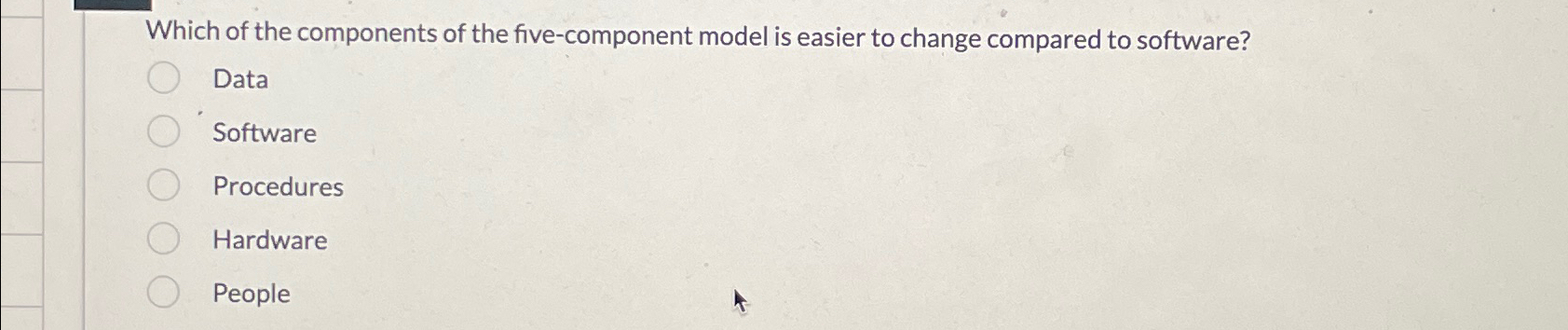 Solved Which of the components of the five-component model | Chegg.com