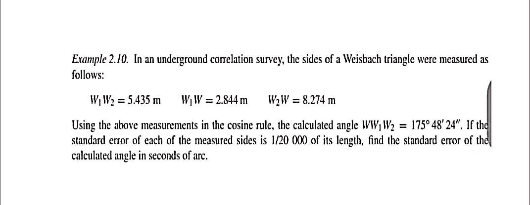 Solved Example 2.10. In an underground correlation survey, | Chegg.com