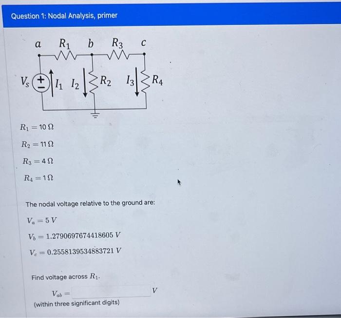Solved Question 1: Nodal Analysis, primer | Chegg.com