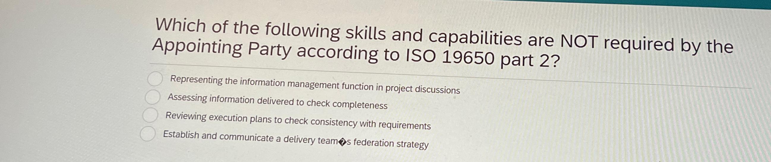 Solved Which of the following skills and capabilities are | Chegg.com