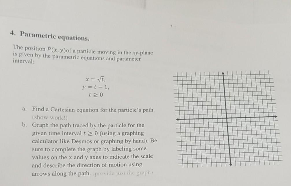 Solved 4. Parametric equations. The position P(x, y)of a | Chegg.com