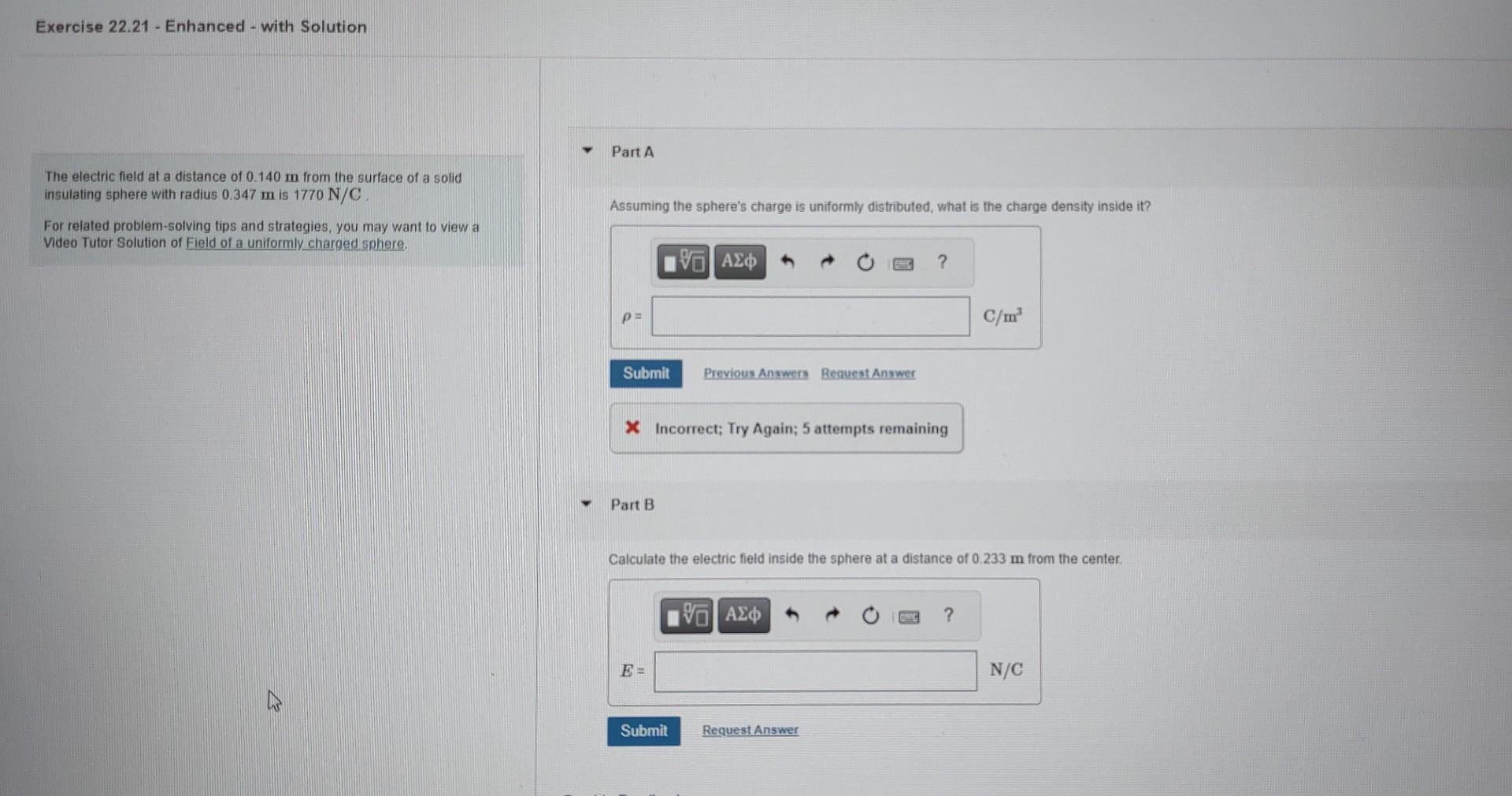 Solved Exercise 22.21 - Enhanced - with Solution Part A The | Chegg.com
