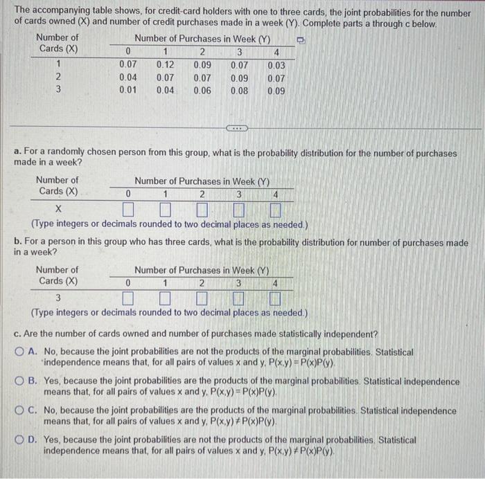 Solved C. Ree the number of carts ewned anst mumber of | Chegg.com