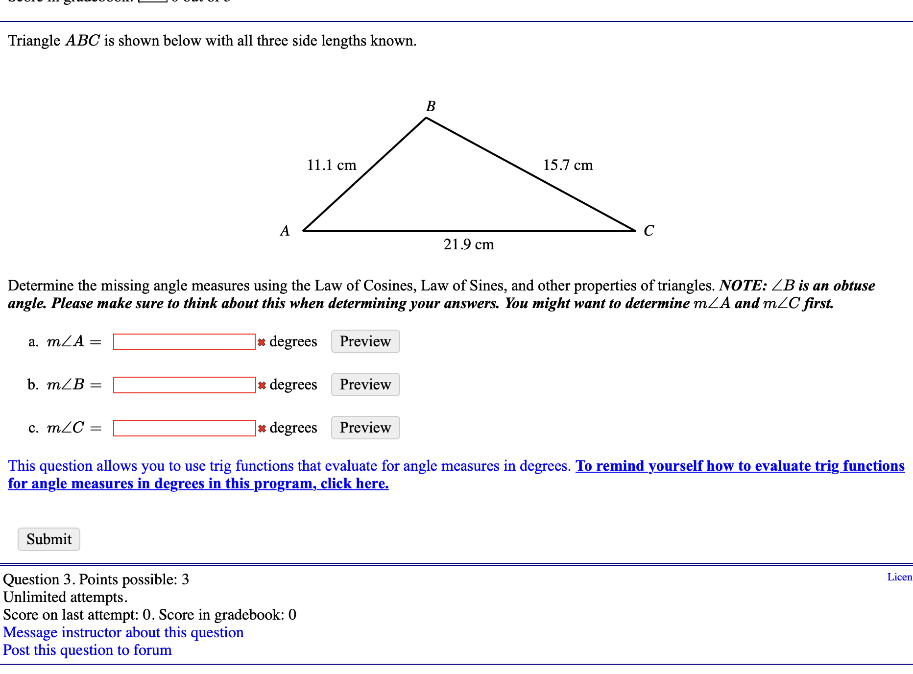 Solved Question 3. Points possible: 3Unlimited | Chegg.com Solved Question 3. Points possible: 3Unlimited | Chegg.com