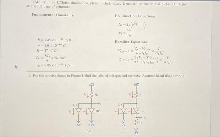 Note: For the LTSpice simulations, plesse include | Chegg.com