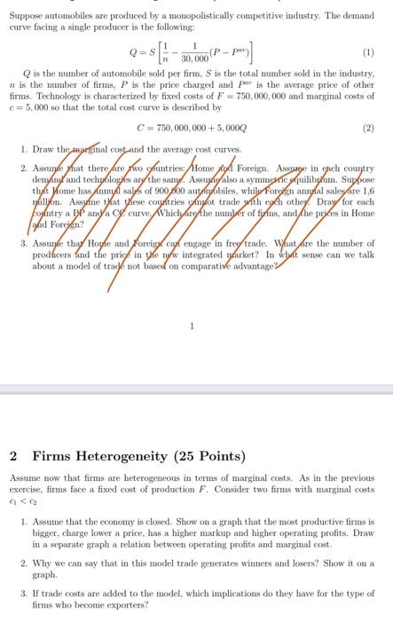 Solved ****ANSWER QUESTION 2 FIRMS HETEROGENEITY ONLY****the | Chegg.com