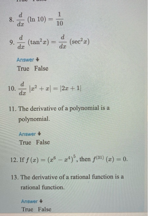 Solved answer each question whether true or false and give | Chegg.com