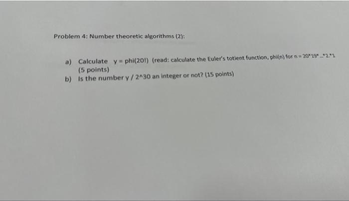 Solved Problem 4 Number Theoretic Algorithms 2 A