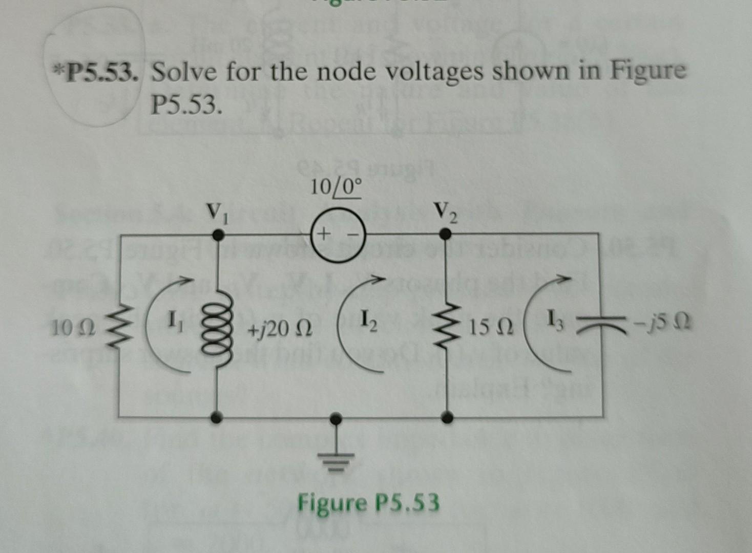 Solved P5.53. Solve for the node voltages shown in Figure | Chegg.com
