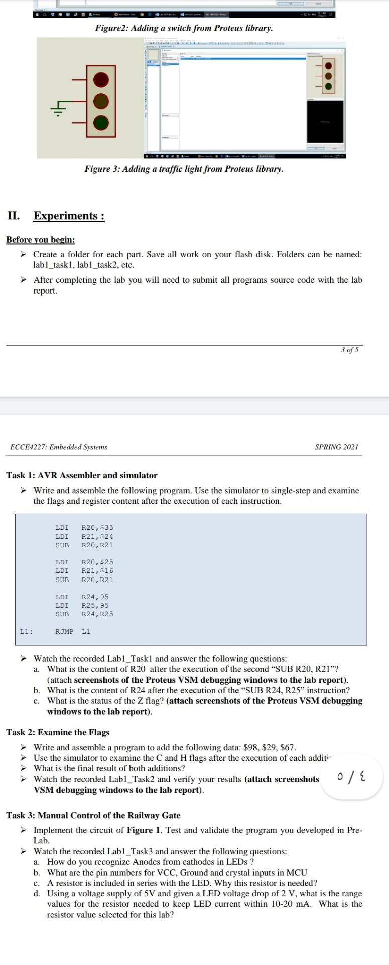Lab 1: AVR Microcontroller's Assembler and GPIO . Lab | Chegg.com