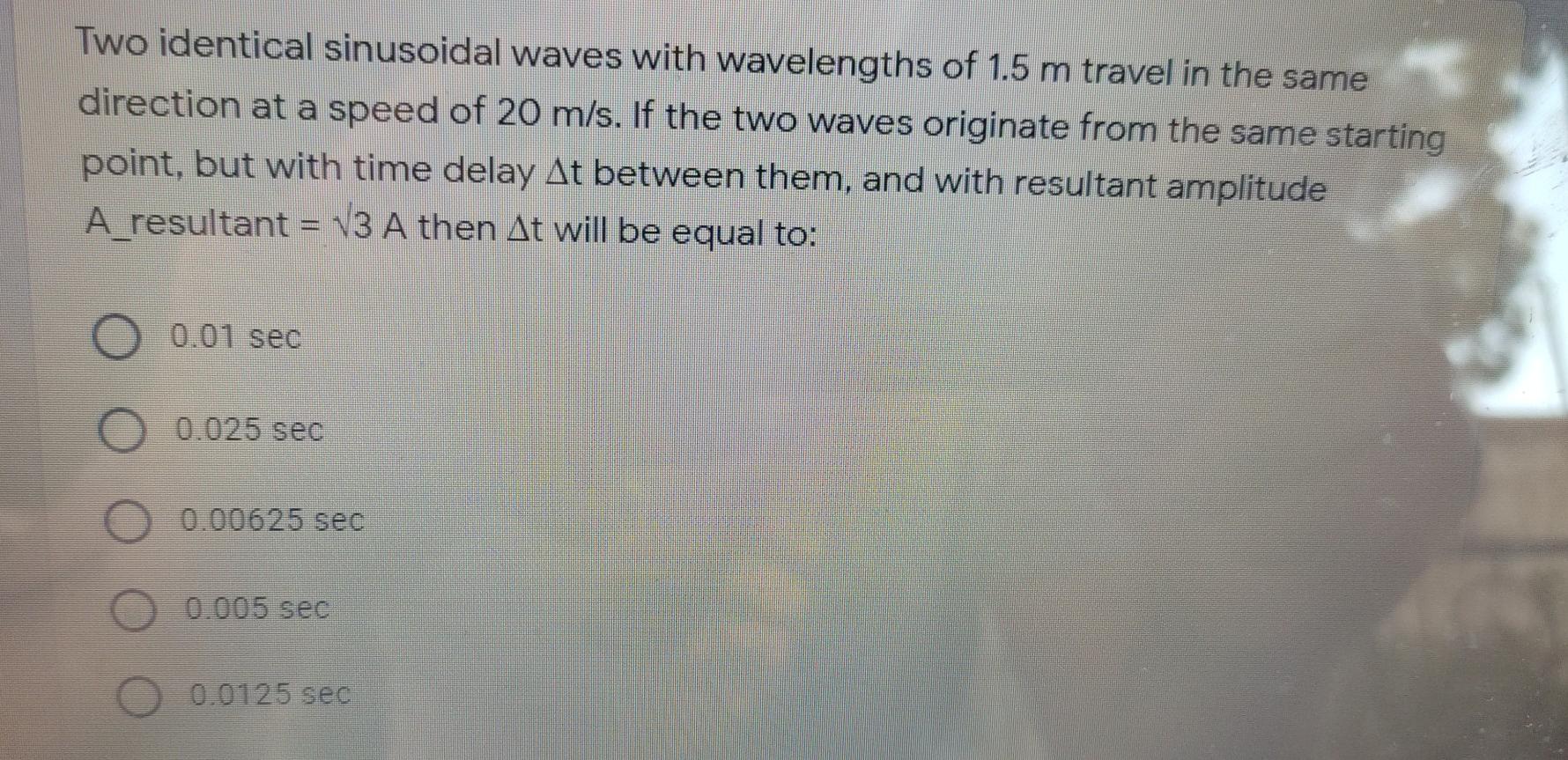 Solved Two identical sinusoidal waves with wavelengths of | Chegg.com