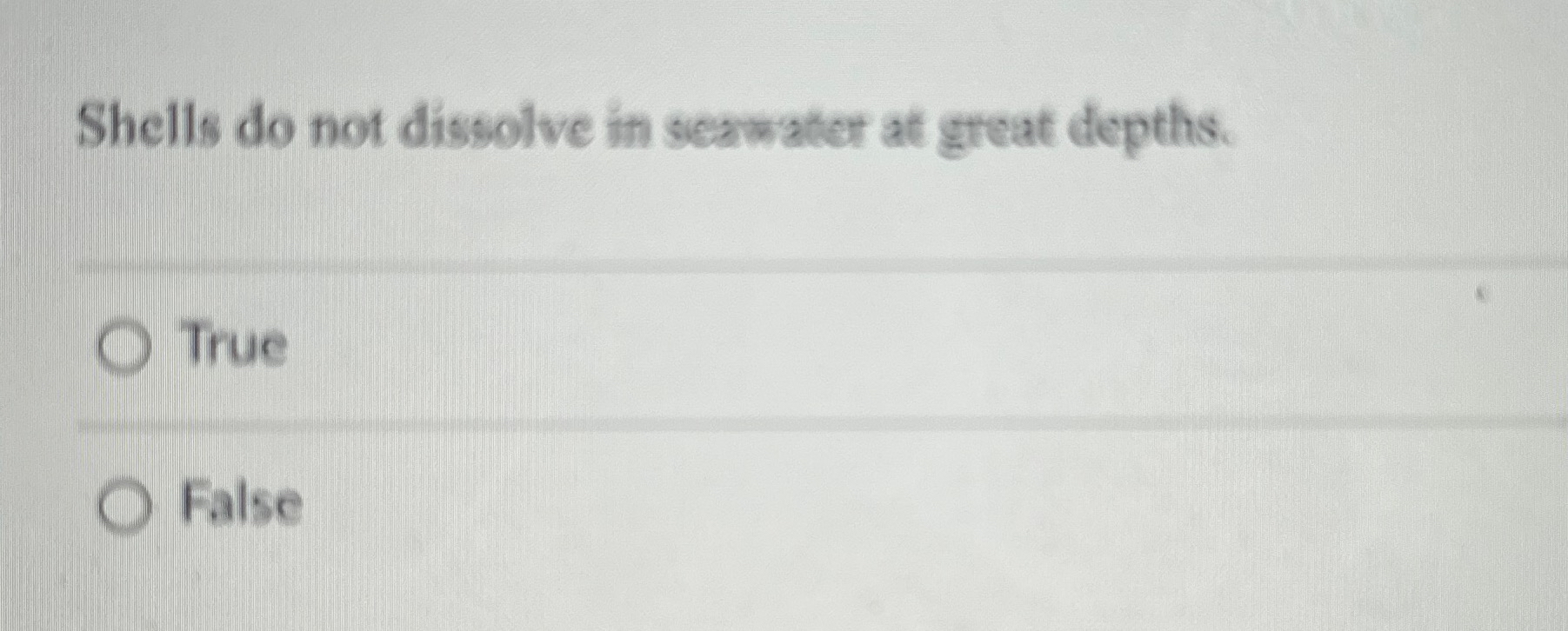 Solved Shells do not dissolve in seawater at great depths. | Chegg.com
