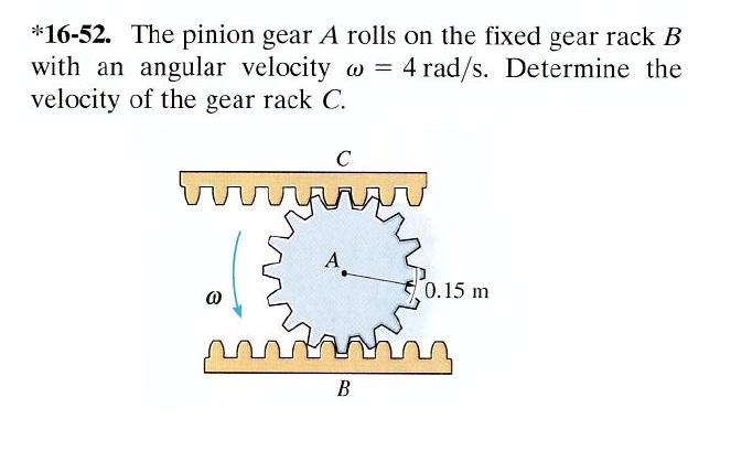 Solved The Pinion Gear A Rolls On The Fixed Gear Rack B With Chegg