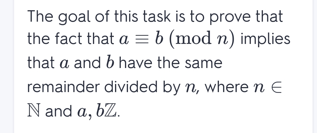 Solved The goal of this task is to prove that the fact that | Chegg.com