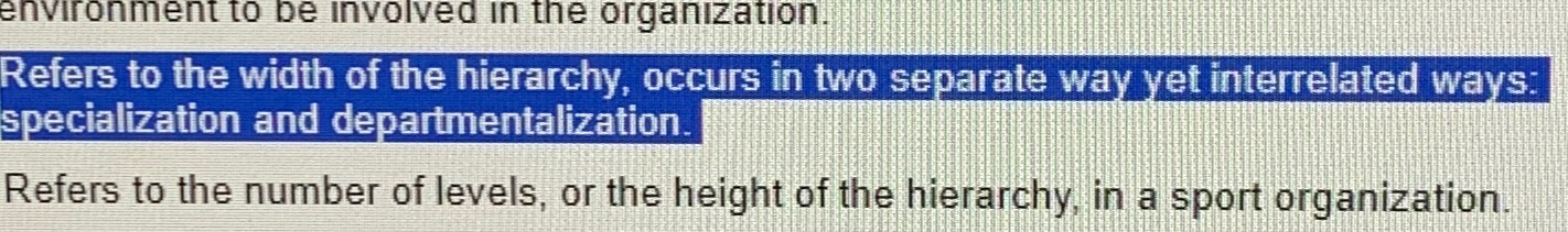 Solved Refers to the width of the hierarchy, occurs in two | Chegg.com