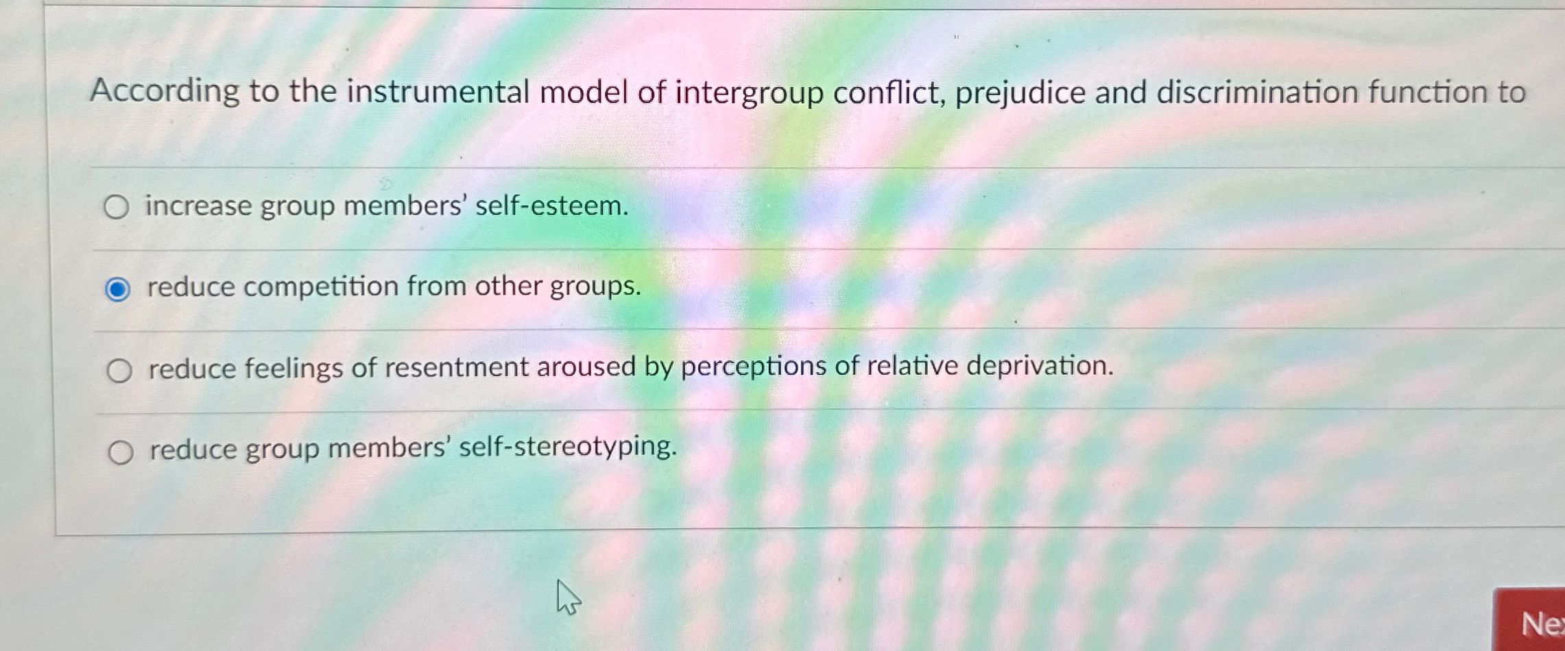 Solved According to the instrumental model of intergroup | Chegg.com
