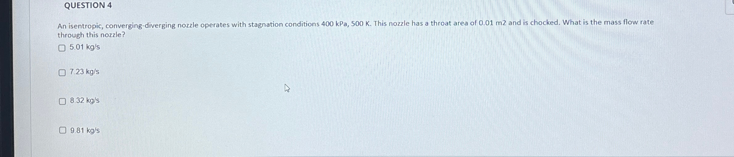 Solved QUESTION 4An isentropic, ﻿converging-diverging nozzle | Chegg.com