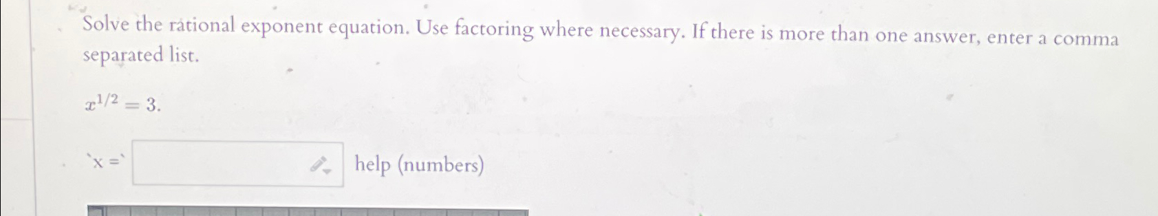 Solved Solve the rational exponent equation. Use factoring | Chegg.com