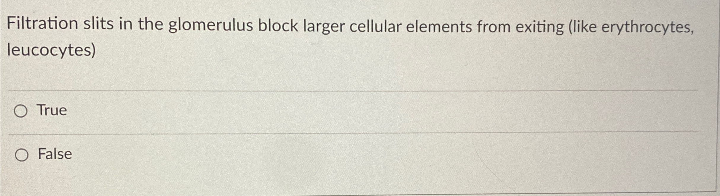 Solved Filtration slits in the glomerulus block larger | Chegg.com