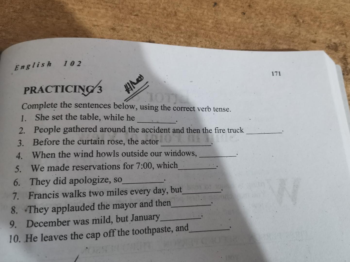 Complete the sentences below, using the correct verb | Chegg.com
