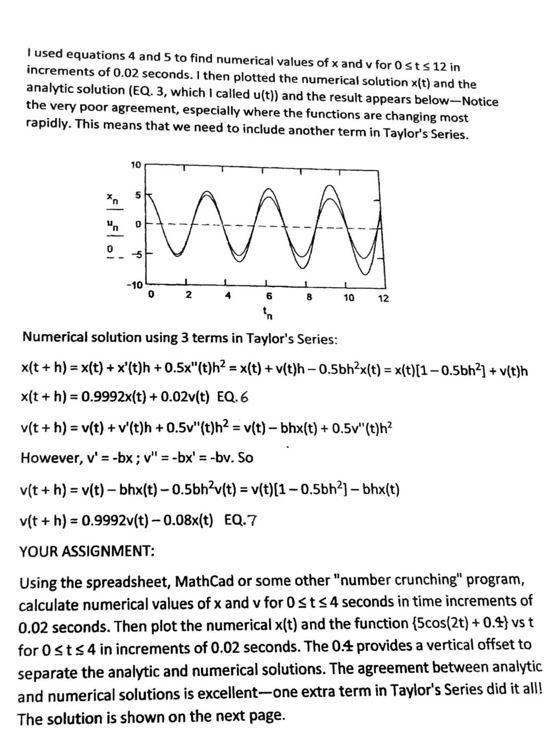 Solved I used equations 4 and 5 to find numerical values of | Chegg.com
