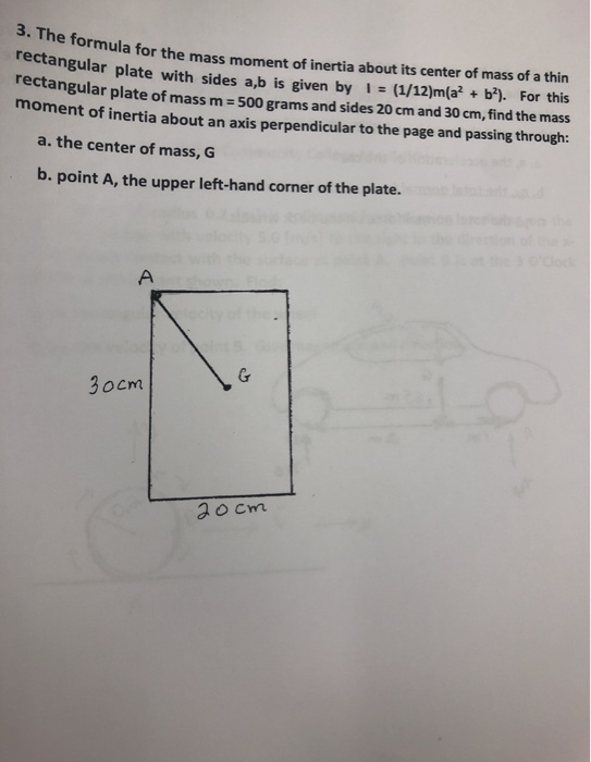 Solved 3. The formula for the mass mo rectangular plate with | Chegg.com