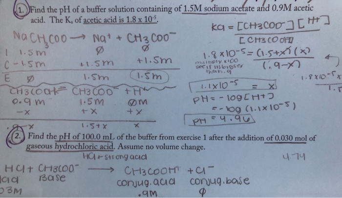Solved 1.57% 2. Find the pH of 100.0 mL of the buffer from | Chegg.com