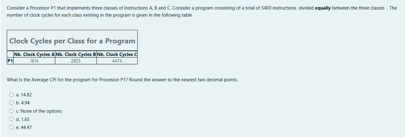 Solved Consider a Processor P1 ﻿that implements three | Chegg.com