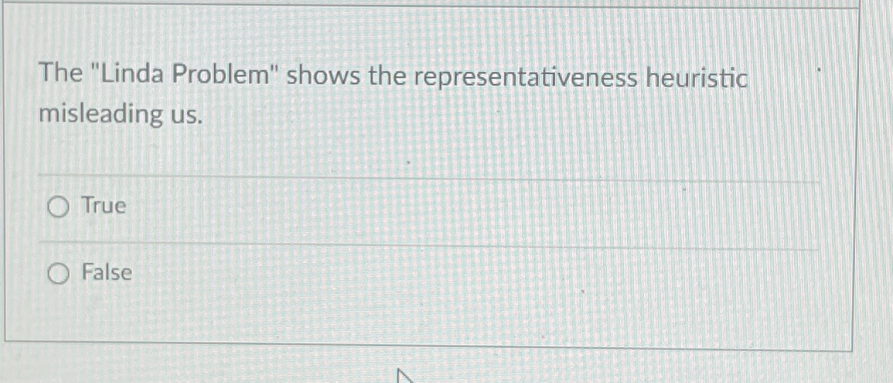 Solved The "Linda Problem" shows the representativeness | Chegg.com