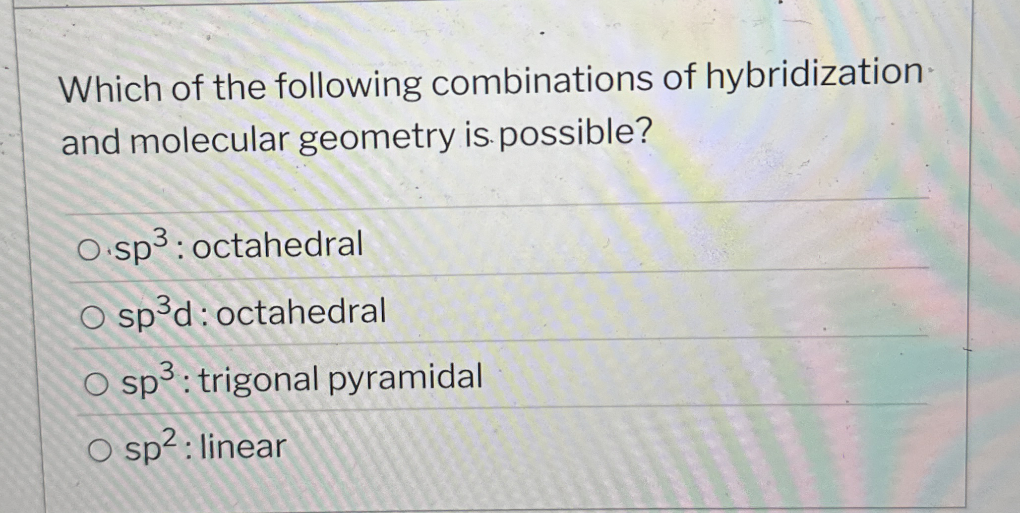 Solved Which of the following combinations of | Chegg.com