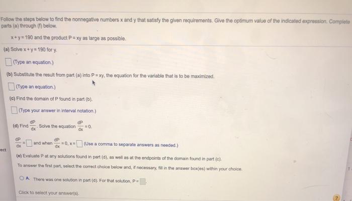 Solved Follow the steps below to find the nonnegative | Chegg.com