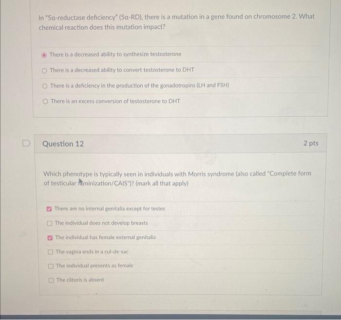 Solved In "5a-reductase deficiency" (5a-RD), there is a | Chegg.com