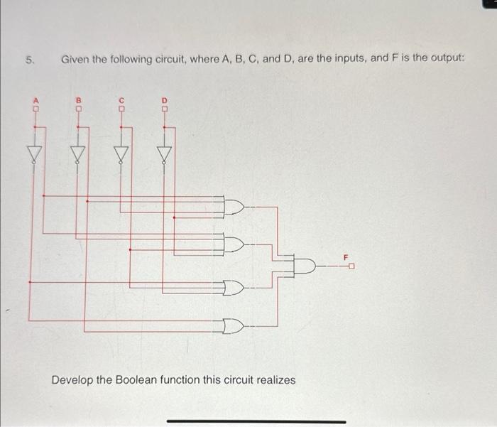Solved Given the following circuit, where A, B, C, and D, | Chegg.com