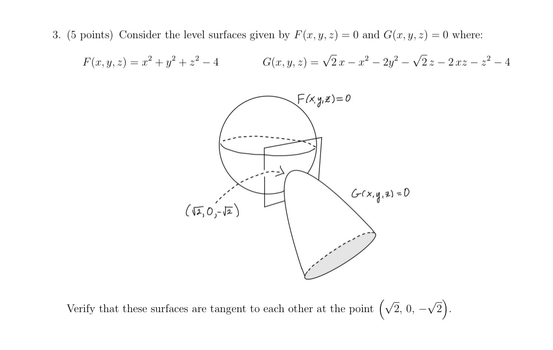 Solved (5 points) Consider the level surfaces given by | Chegg.com Solved (5 points) Consider the level surfaces given by | Chegg.com