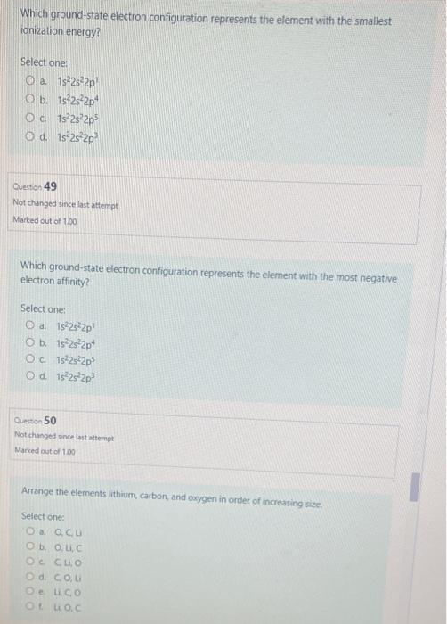 Solved Which ground-state electron configuration represents | Chegg.com