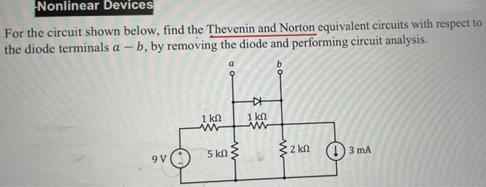 Solved For the circuit shown below, find the Thevenin and | Chegg.com