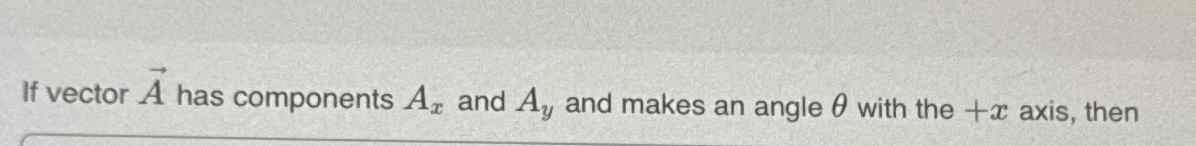 Solved If vector vec(A) ﻿has components Ax ﻿and Ay ﻿and | Chegg.com